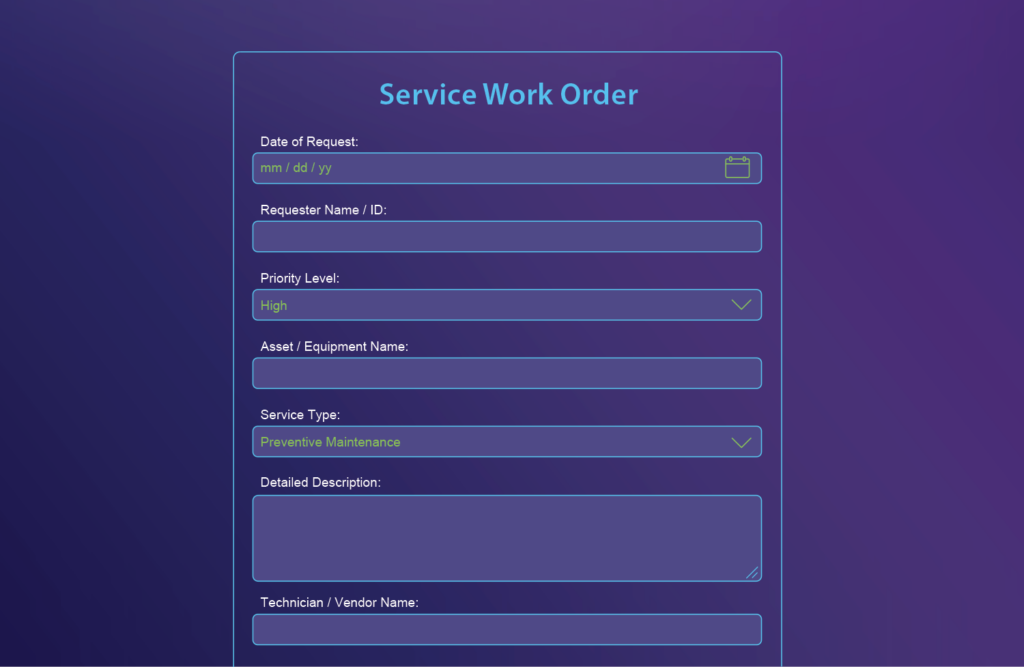 Custom Service Work Order Templates | ServiceChannel